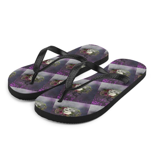 Skull Flip Flops - Etsy