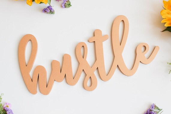Hustle Sign Hustle Wall Hanging Office Decor Modern Office - Etsy