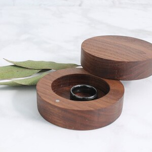 Round Wedding Ring Box, Engagement Ring Box, Wood Circle Ring Box ...
