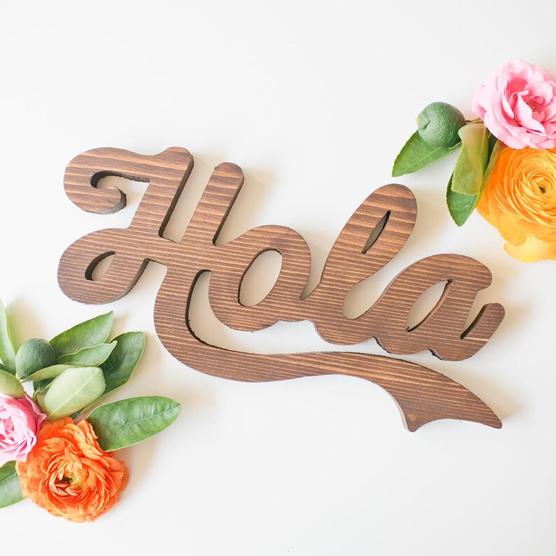 Hola Sign Wood Hola Hola Wall Hanging Wood Wall Hanging - Etsy