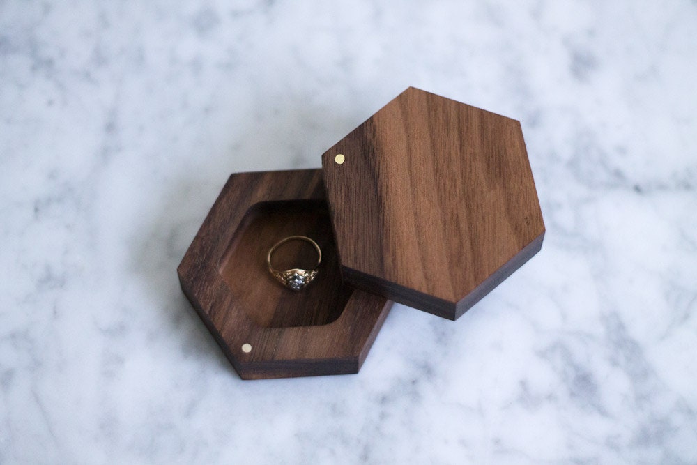 Wedding Ring Box Engagement Ring Box Geometric Ring Box | Etsy