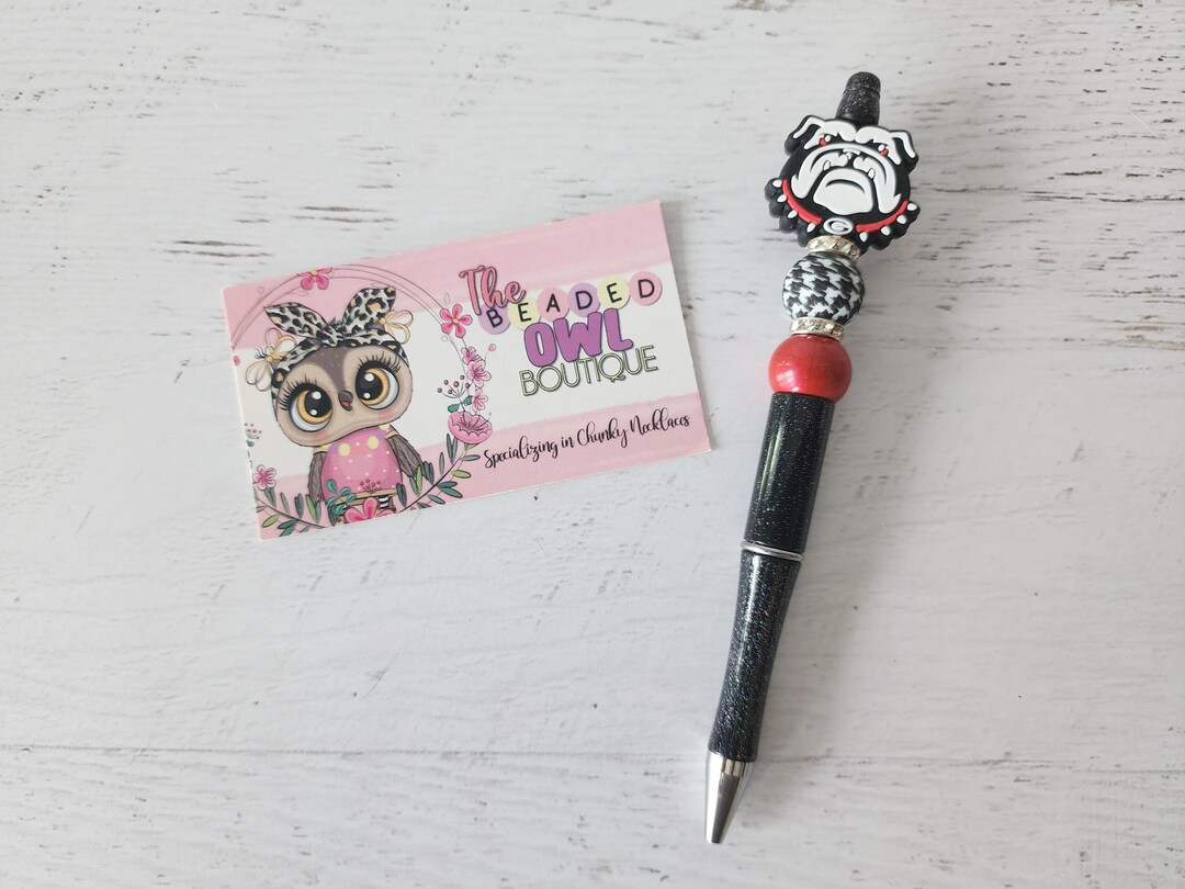 Georgia Bulldogs Football Beaded Pen - Etsy