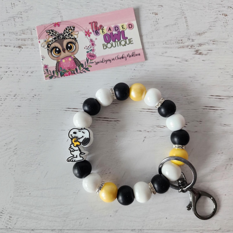 Snoopy Wristlet Key Chain - Etsy