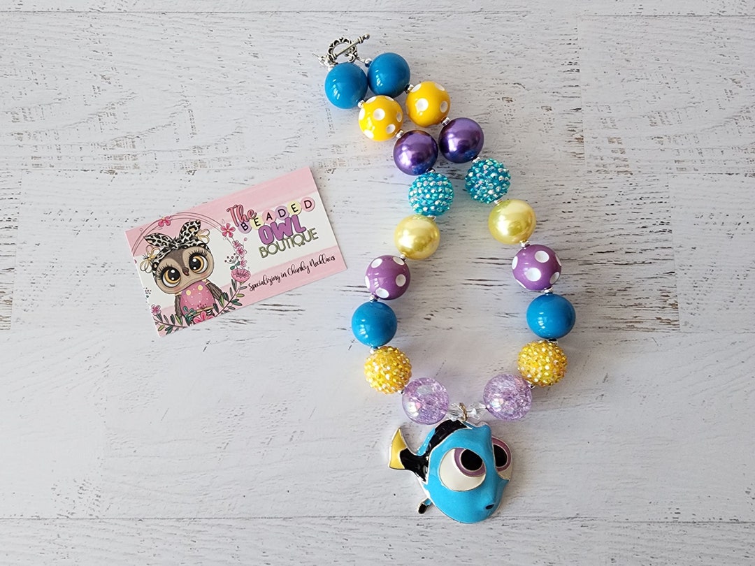 Finding Dory Inspired Chunky Bubblegum Bead Necklace - Etsy