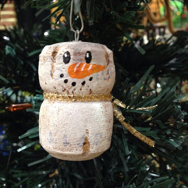Cork Snowman - Etsy