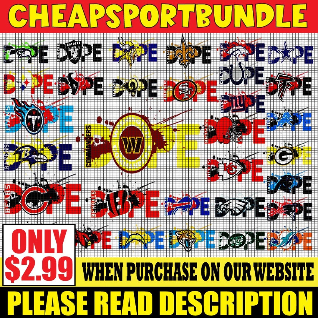 32 Files DOPE With NF-L Teams Bundle Svg Dope Svg NF-L Team - Etsy