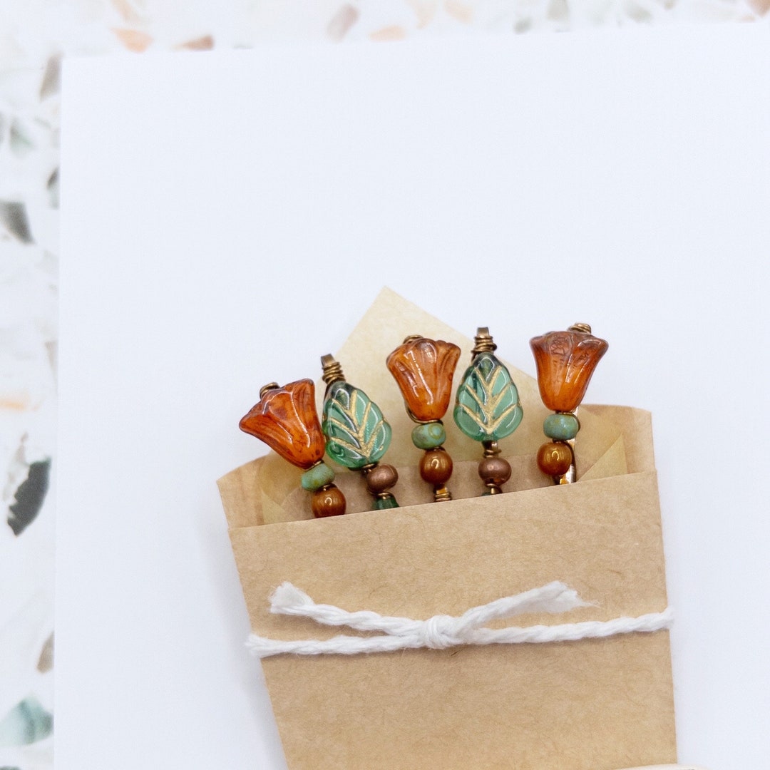 Flower Bobby Pins Mini Flower Bouquet Birthday Card Small Gifts for Her ...