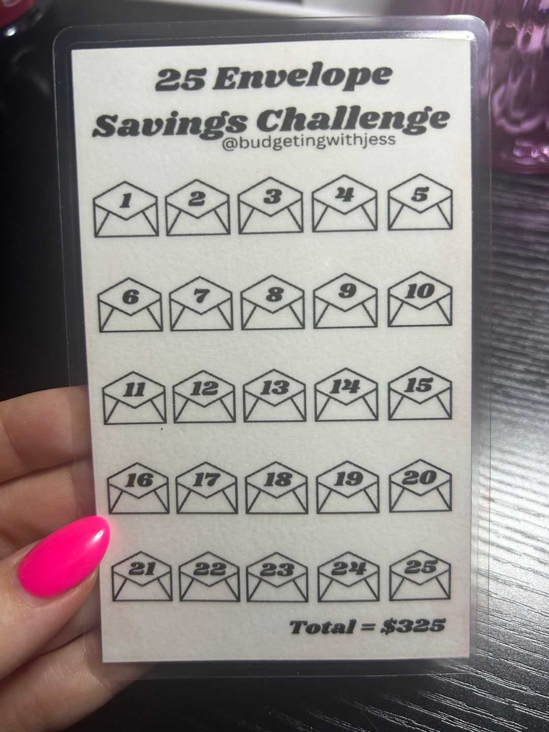 25 Envelope Savings Challenge - Etsy