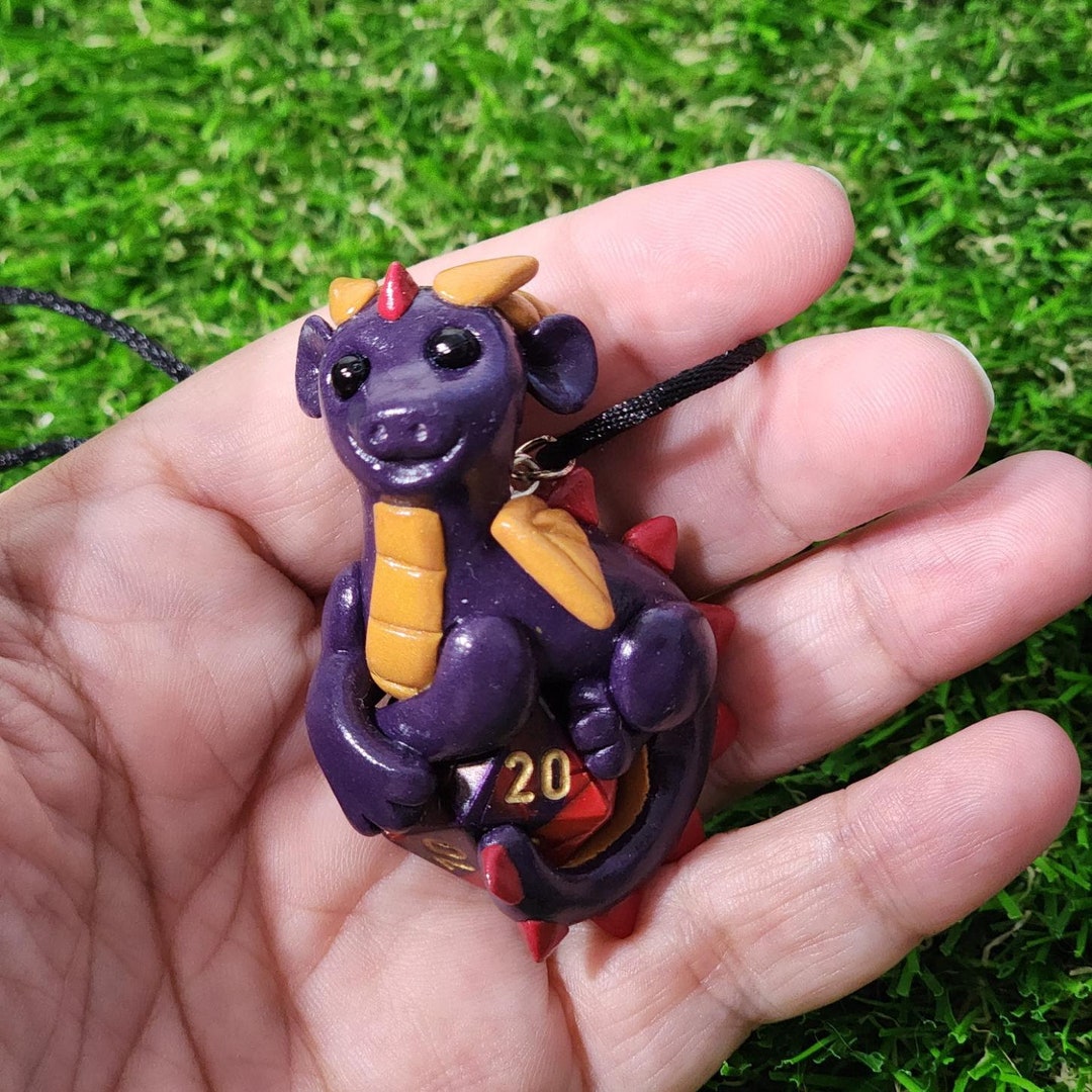 Happy Baby Dragon D20 Necklace-dice Dragon Necklace, D20 Necklace ...