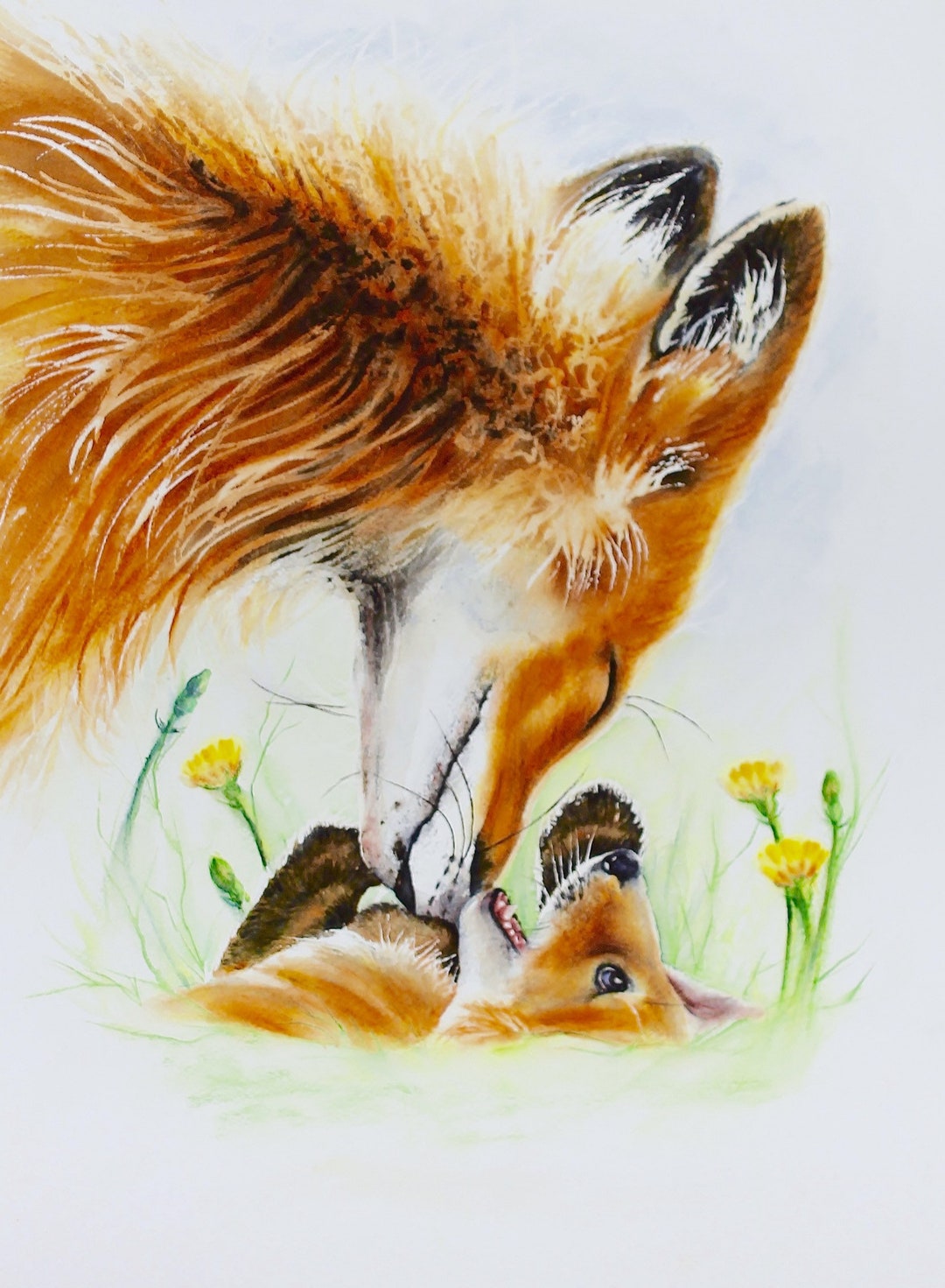 Fox and Kit Print - Etsy