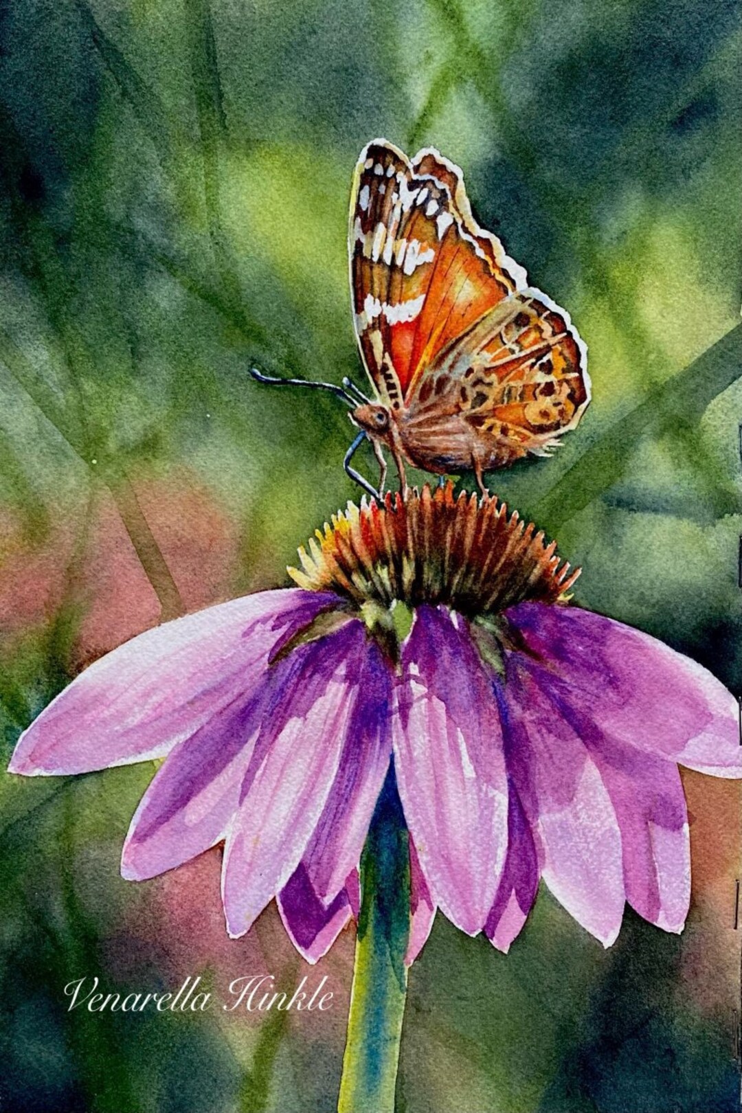 Painted Lady Butterfly Print - Etsy UK