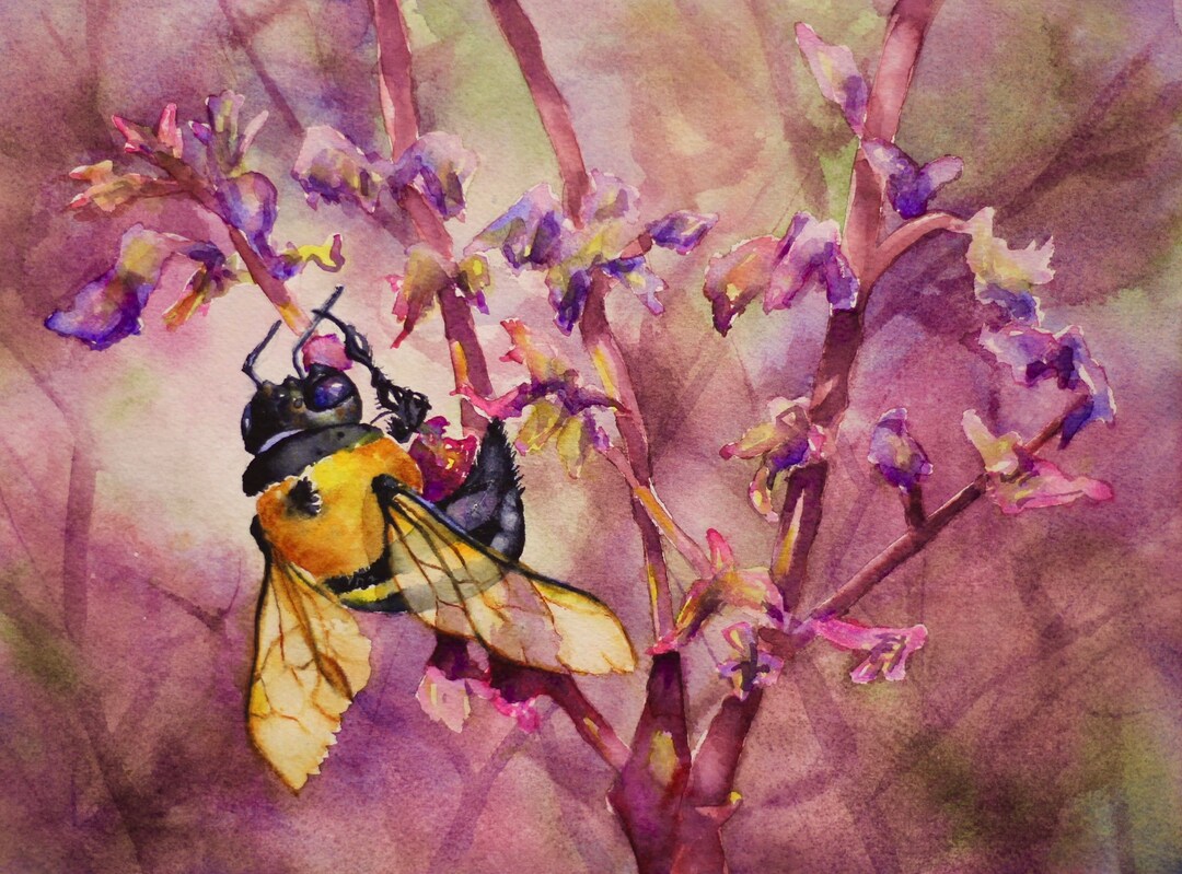 Carpenter Bee Floral Print - Etsy