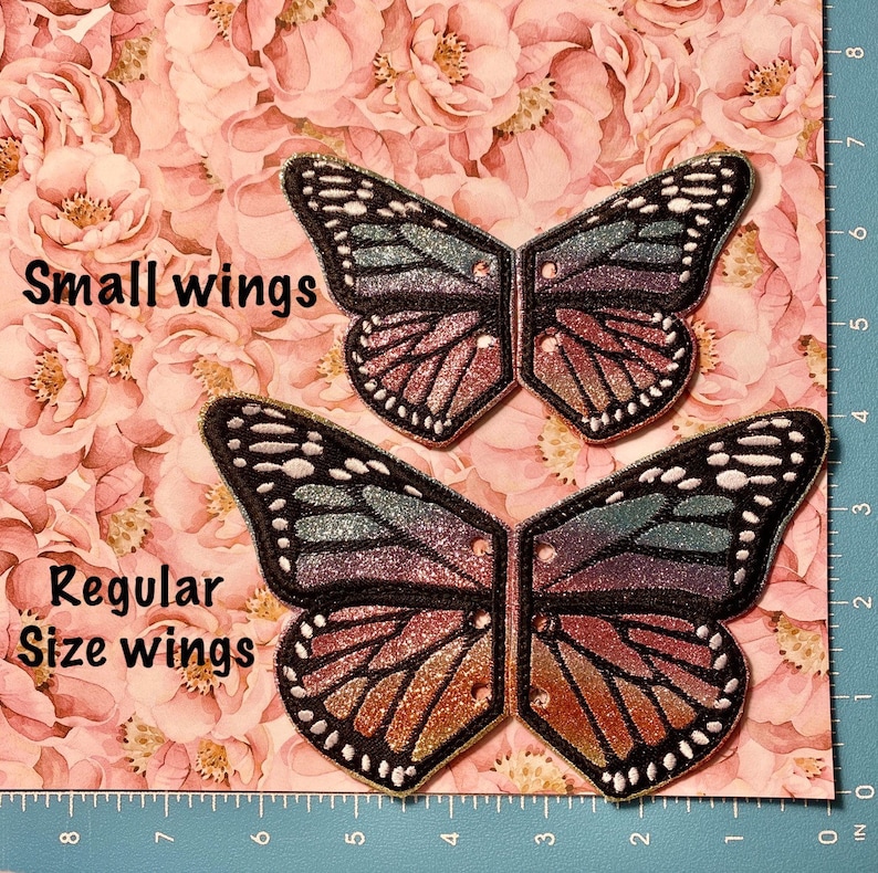 Sparkly magenta monarch butterfly wings | Etsy