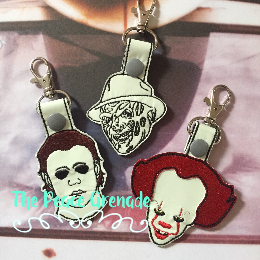 Halloween Keyfob, Halloween Keychain, Freddy Keyfob, Clown It Keyfob ...