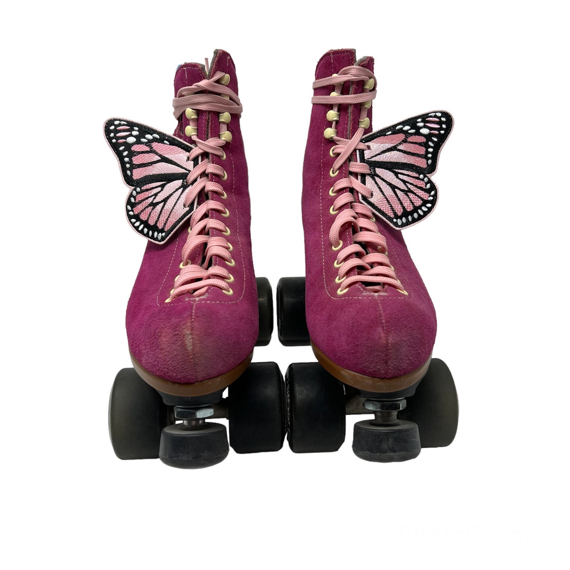 Iridescent Ballerina Pink Roller Skate Wings, Monarch Roller Skate ...