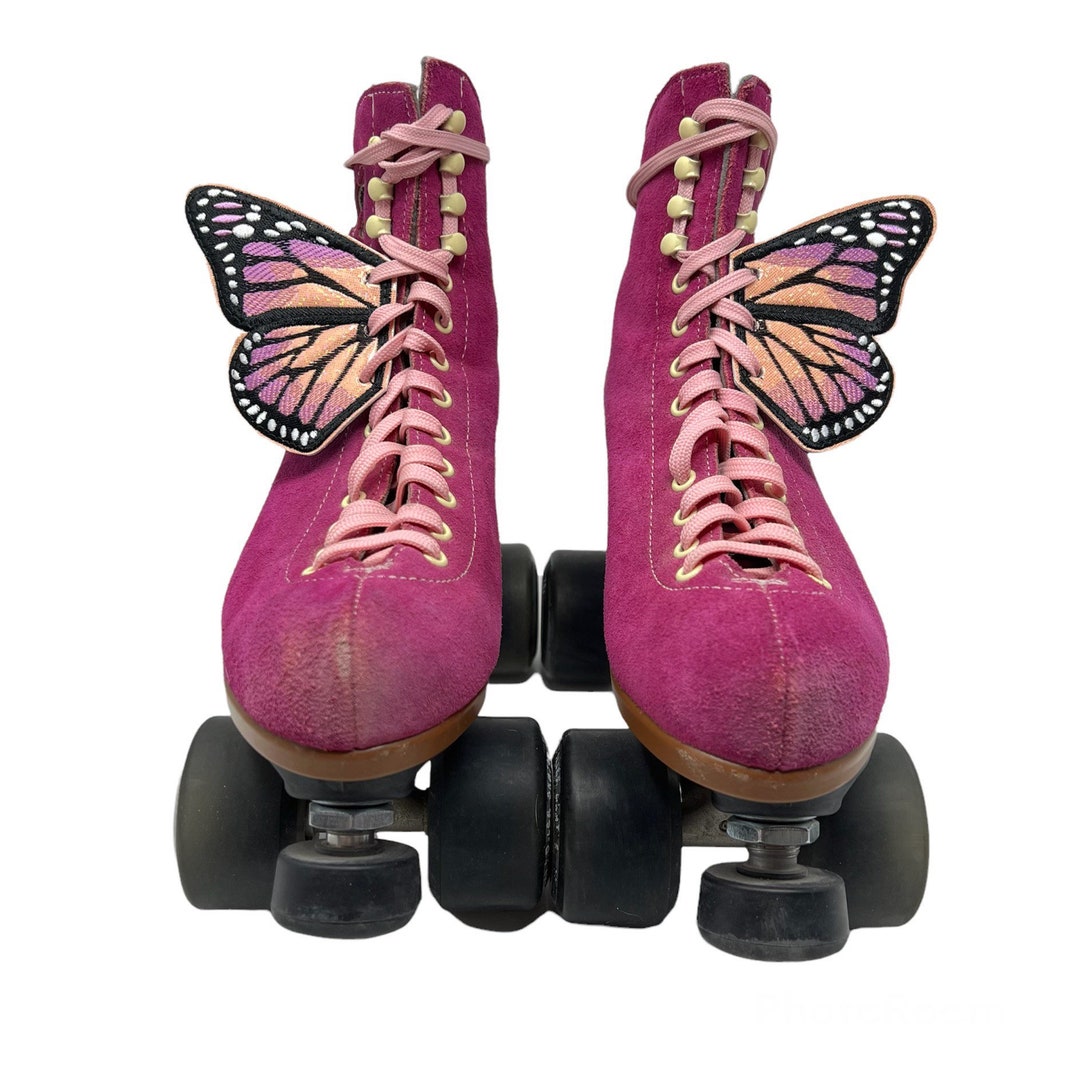 Peach and Lilac Roller Skate Wings, Monarch Roller Skate Wings - Etsy