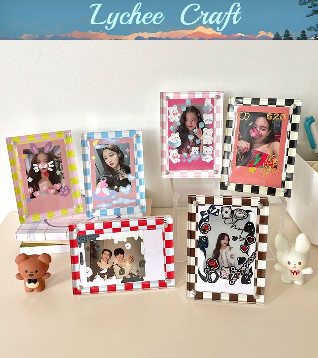 KPOP Acrylic Magnetic Photo Frame,checkerboard Photo Frame,polaroid ...