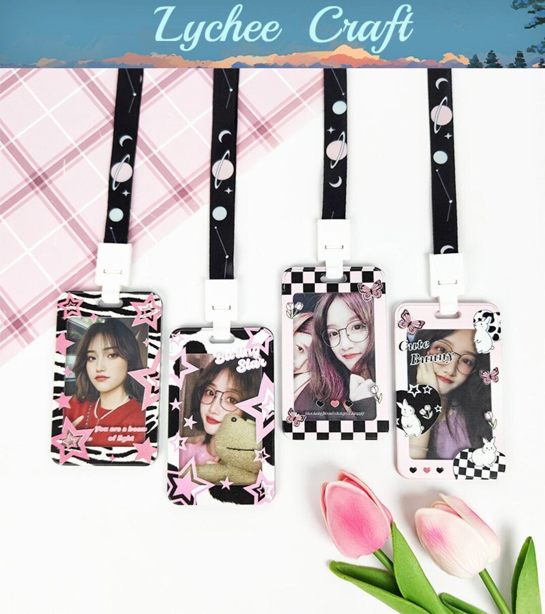 Acrylic Photocard Holder,bunny Photocard Holder Keychain,kpop Idol Card ...