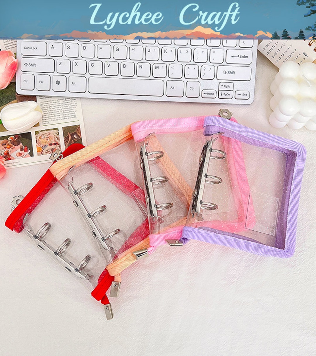 Mini Transparent Photo Card Binder, 3 Ring Clear Photo Album ...