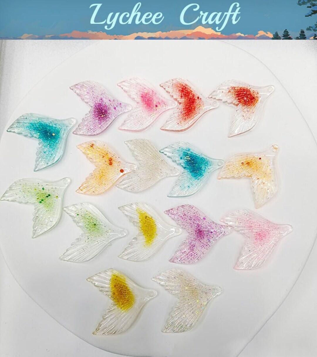 10PCS Mermaid Tail Beads,colorful Mermaids Tail Beads,resin Animal ...