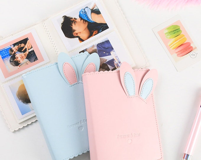 Rabbit Photo Album, Leather Photo Storage Book, Photocard Collect Book ...