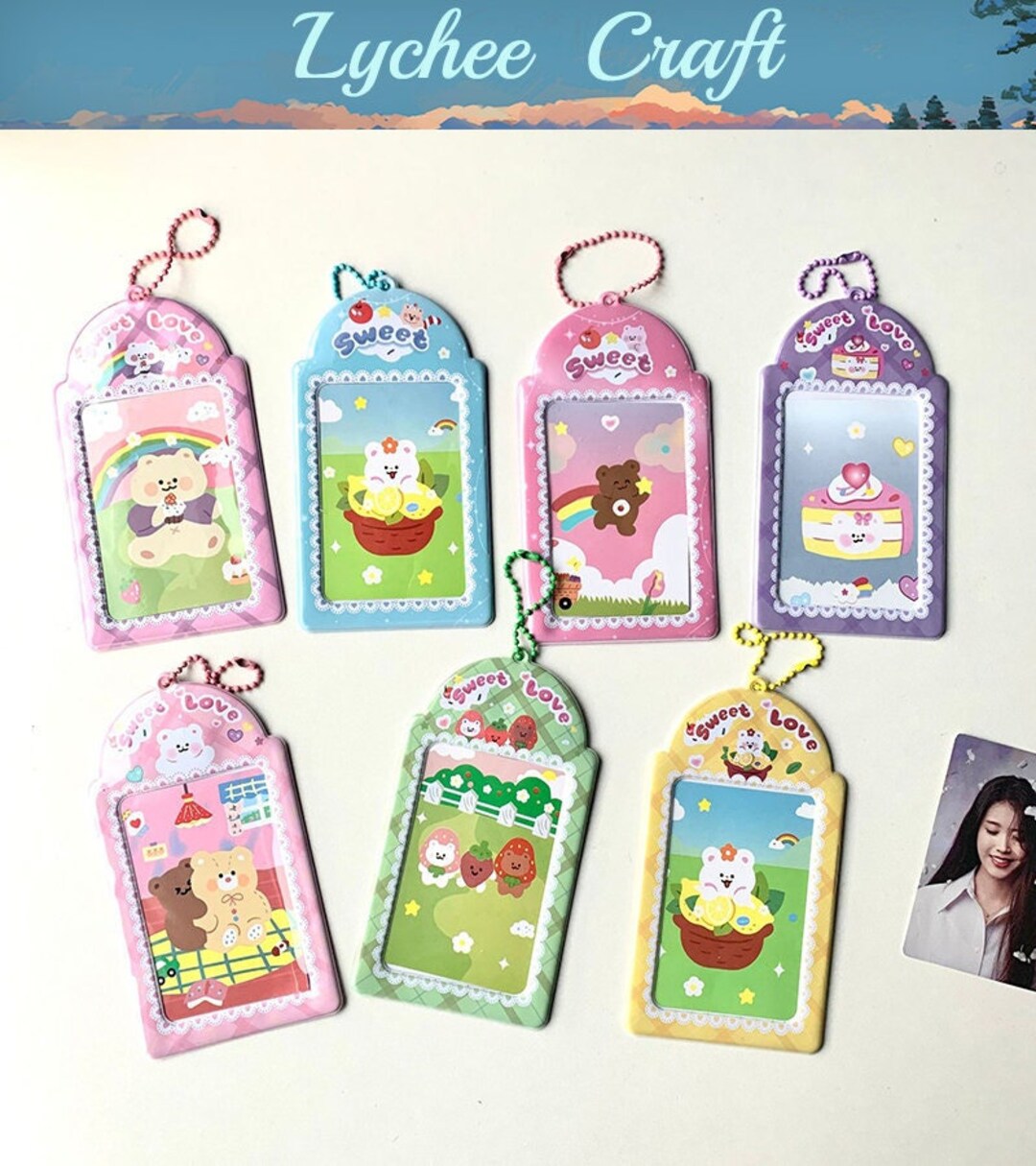 Cute Photocard Holder,bear Card Holder,kpop Idol Card Holder Keychain ...