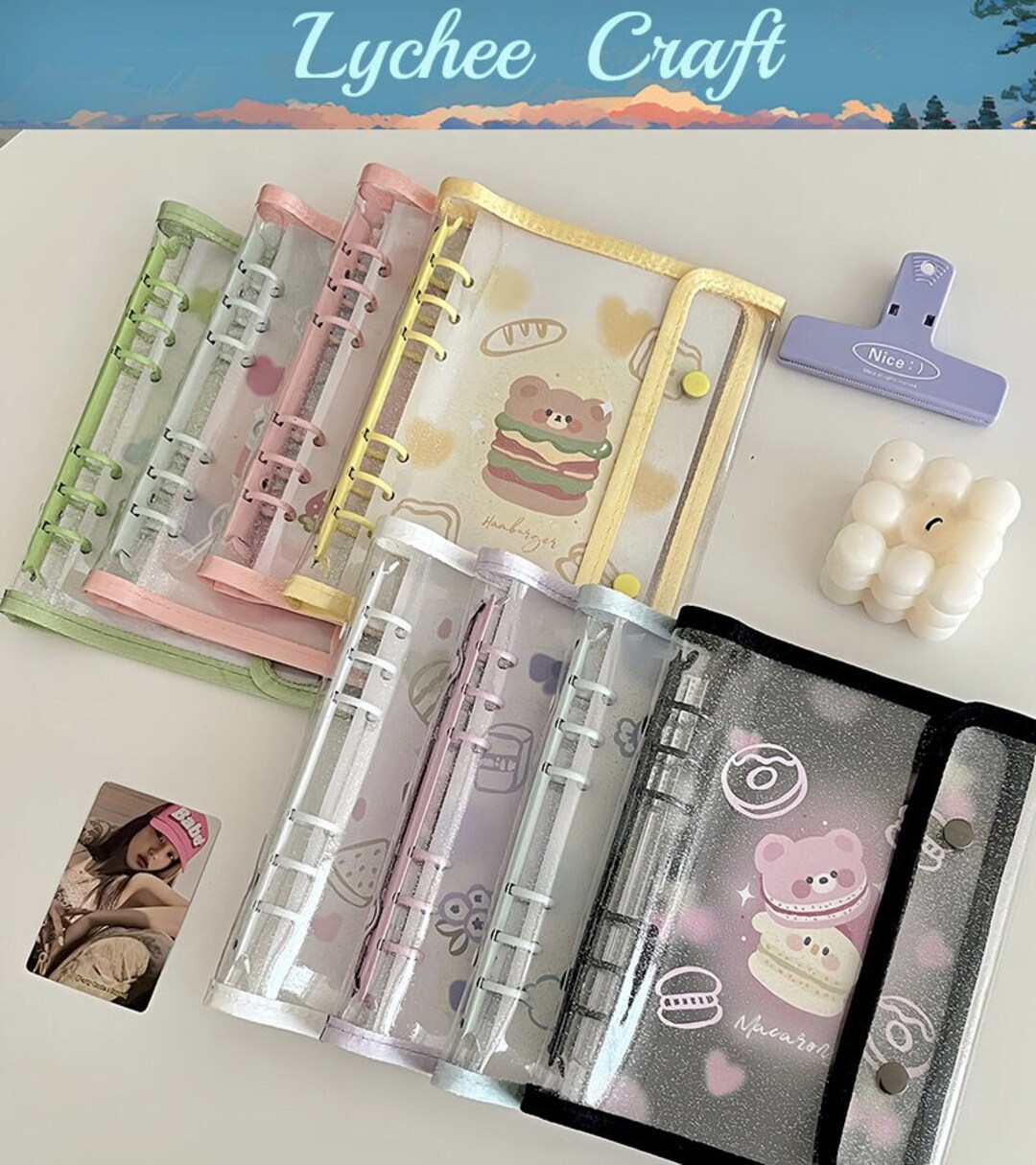 Glitter Binder, A6 Binder Photocard Holder, Kpop DIY Organizer, Cute ...