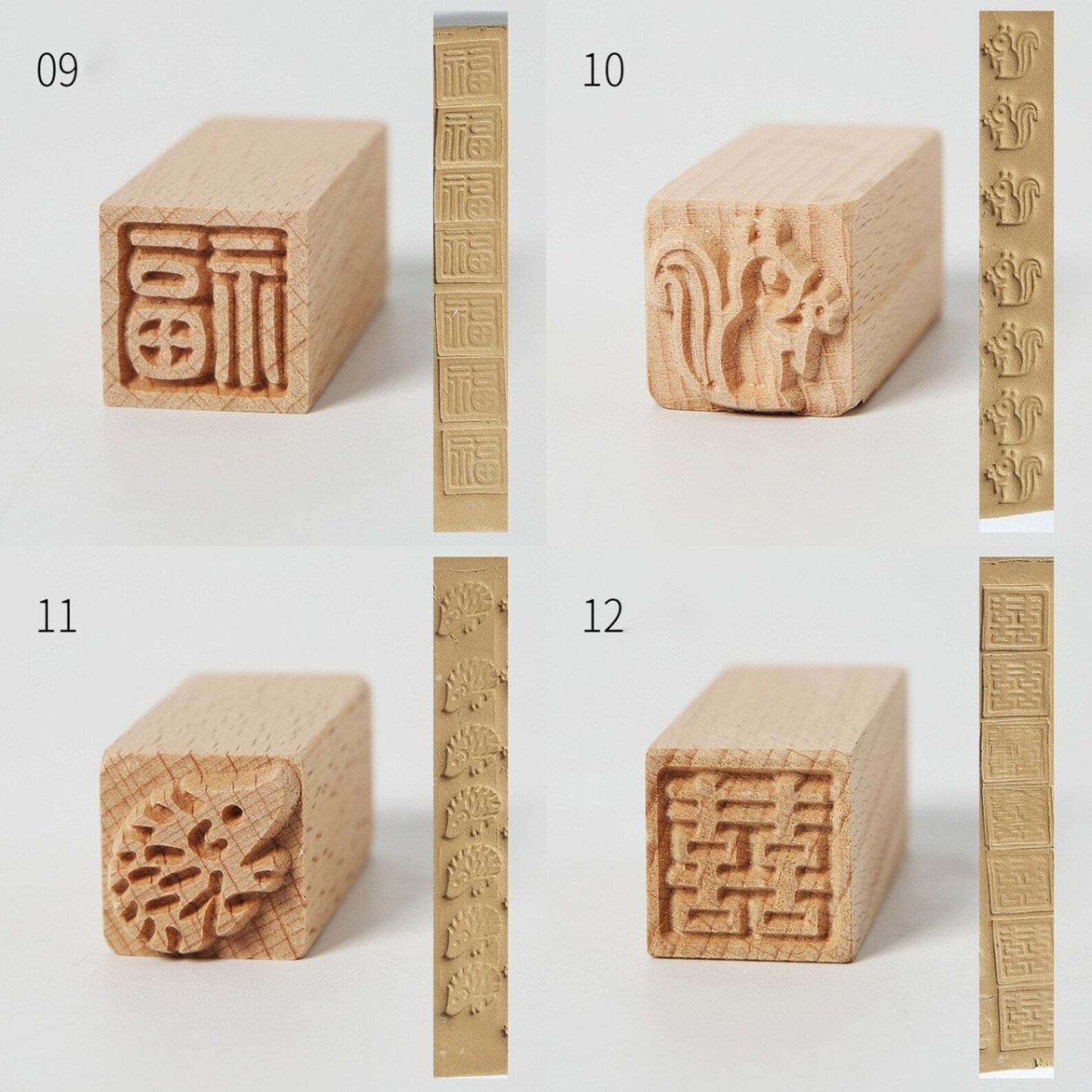 Hand Carved Wooden Stamps Wood Seal For Printing DIY Clay | Etsy