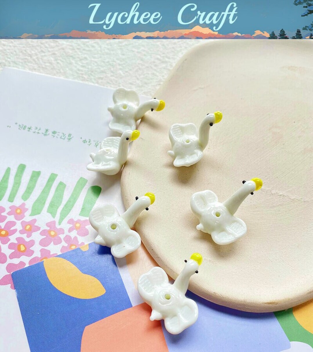 Goose Beads,kawaii Animal Beads,porcelain Goose Beads,earring Necklace ...