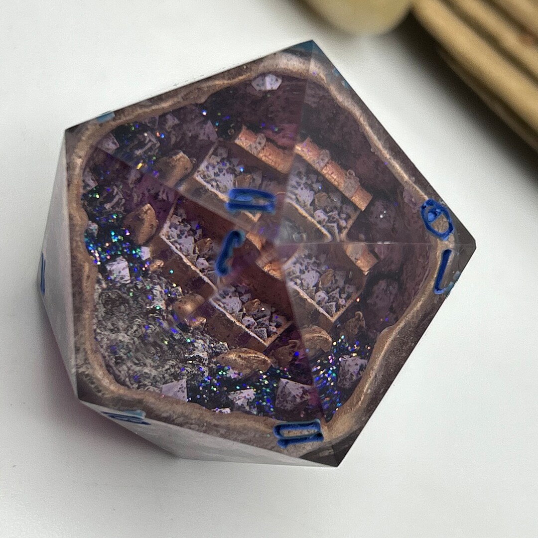 Crystal Cave Hoard 6 - 45mm Geode Chonk D20 Sharp Edged Dice - Etsy