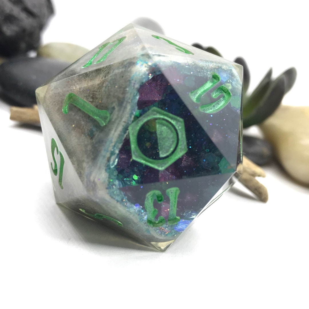 Blue Lagoon - 45mm Chonk Geode D20 Sharp Edged Dice - Etsy