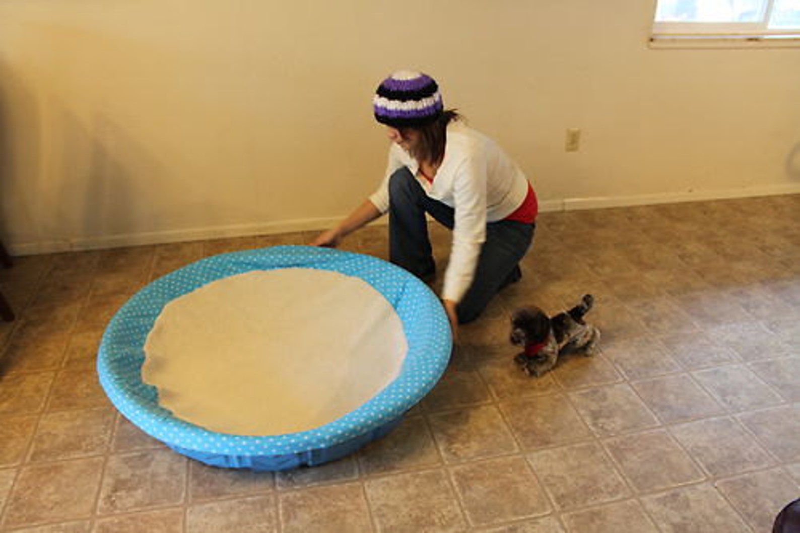 Whelping Box Cover for Medium Wading Pool Red With Paw Prints (pool Not ...