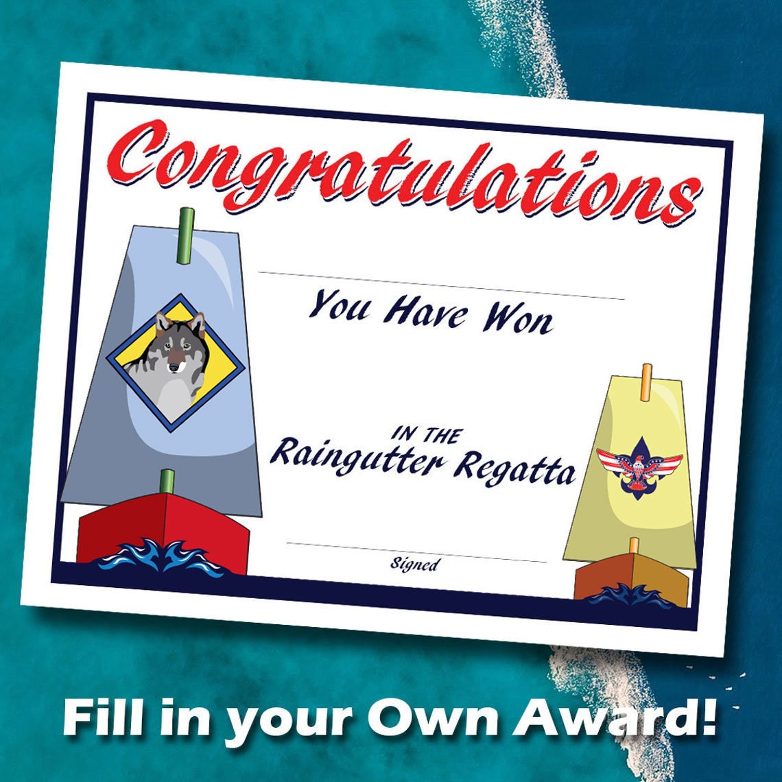 Instant Download Raingutter Regatta Certificates-15 - Etsy