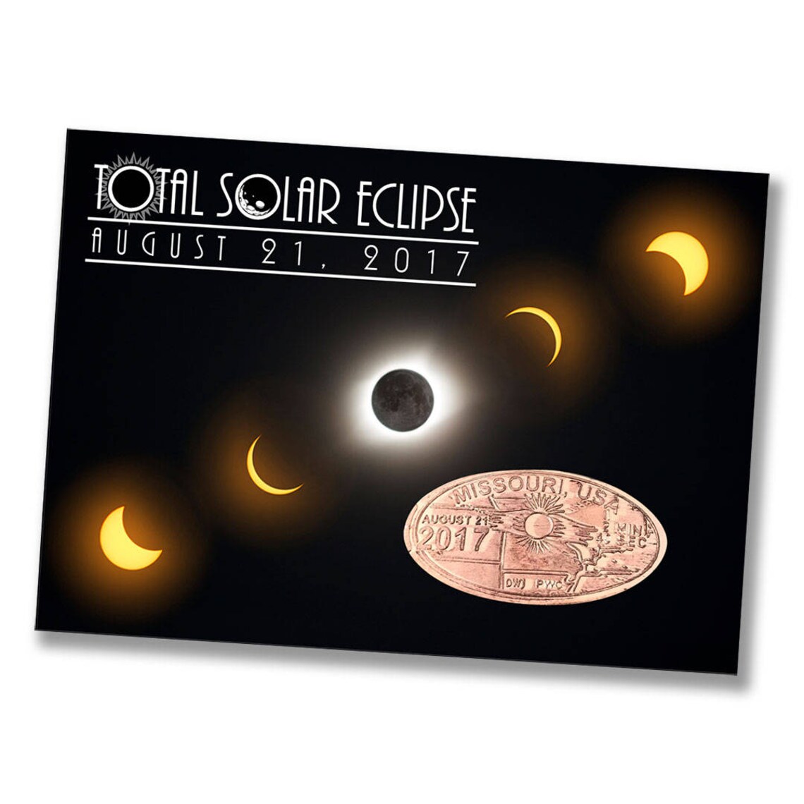2017 Solar Eclipse Elongated Coin Trading Card Smashed | Etsy