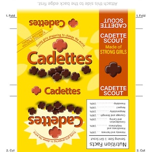 INSTANT DOWNLOAD Cadette Scouts Cadettes Raisinets 3.5oz Box Wrapper ...