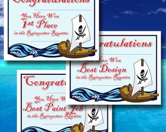 Custom Cub Scout Raingutter Regatta Invitation, Certificate & Captain's ...