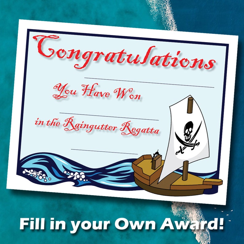 Instant Download Raingutter Regatta Certificates-15 - Etsy