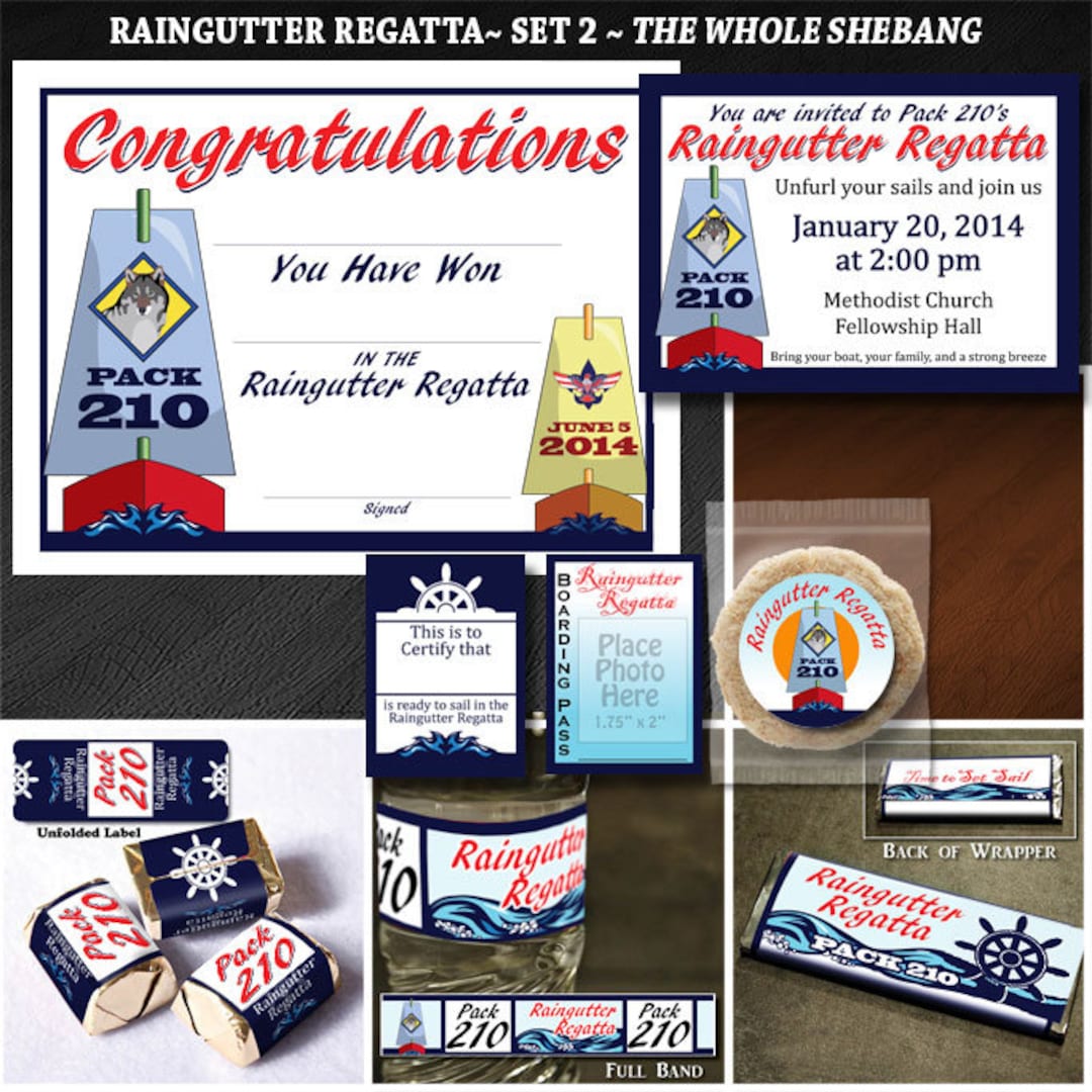 Raingutter Regatta Set 2: the Whole Shebang Invites, Candy Bar ...