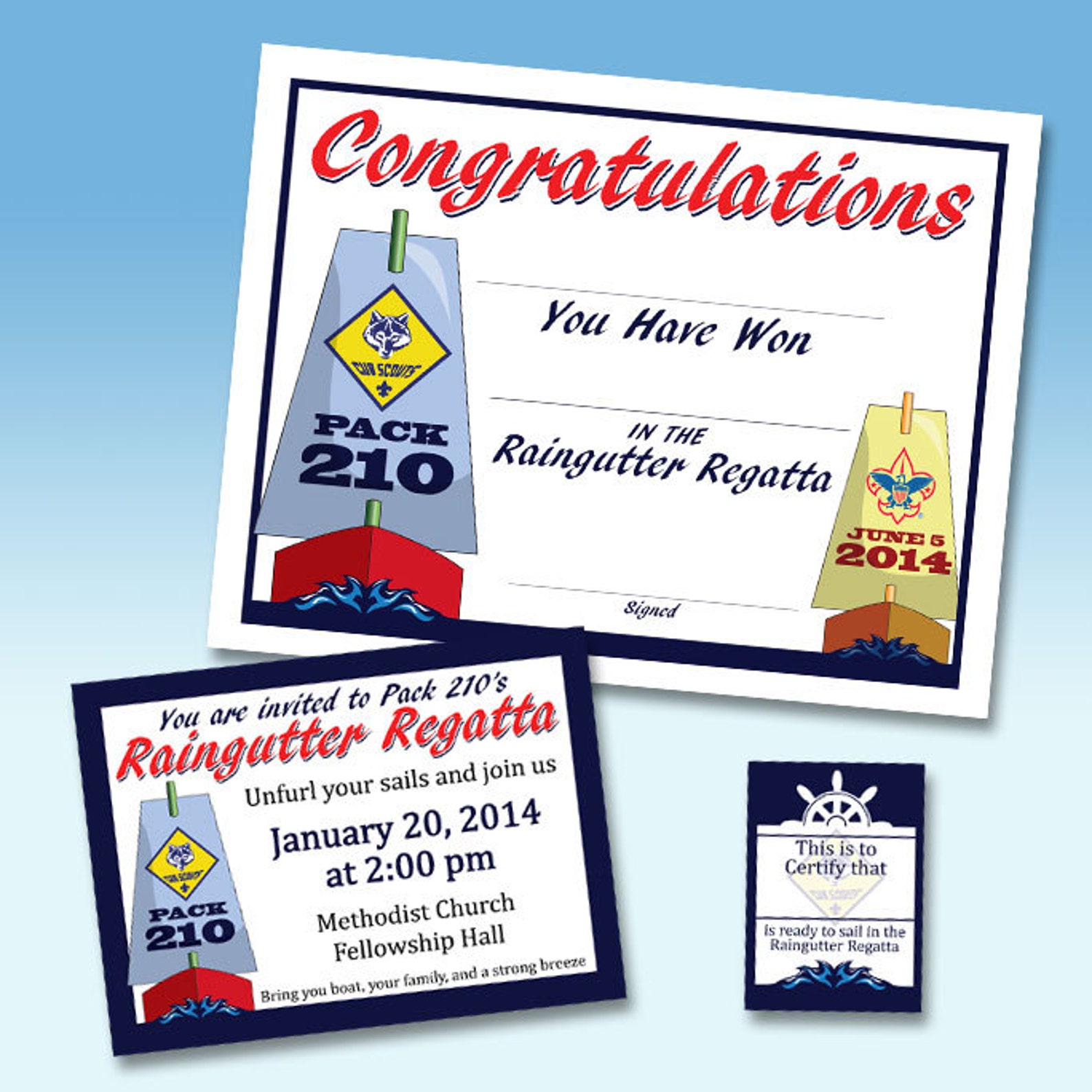 Custom Cub Scout Raingutter Regatta Invitation Certificate & - Etsy