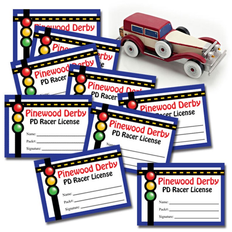 Custom Pinewood Derby Invitation Racer s License Etsy