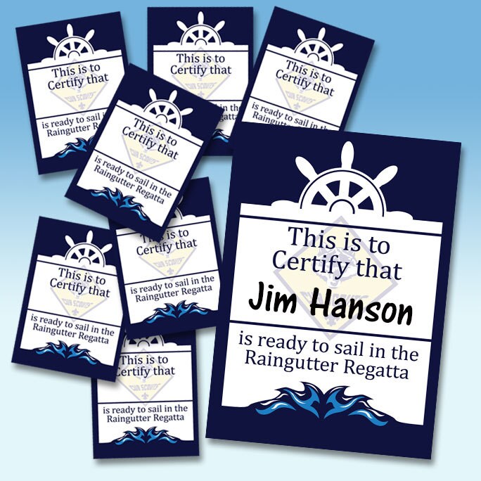 Custom Cub Scout Raingutter Regatta Invitation Certificate & - Etsy