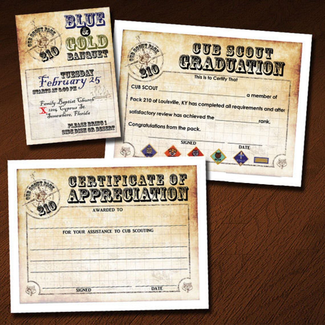 Custom Cub Scout Blue & Gold or Graduation Invitation - Etsy
