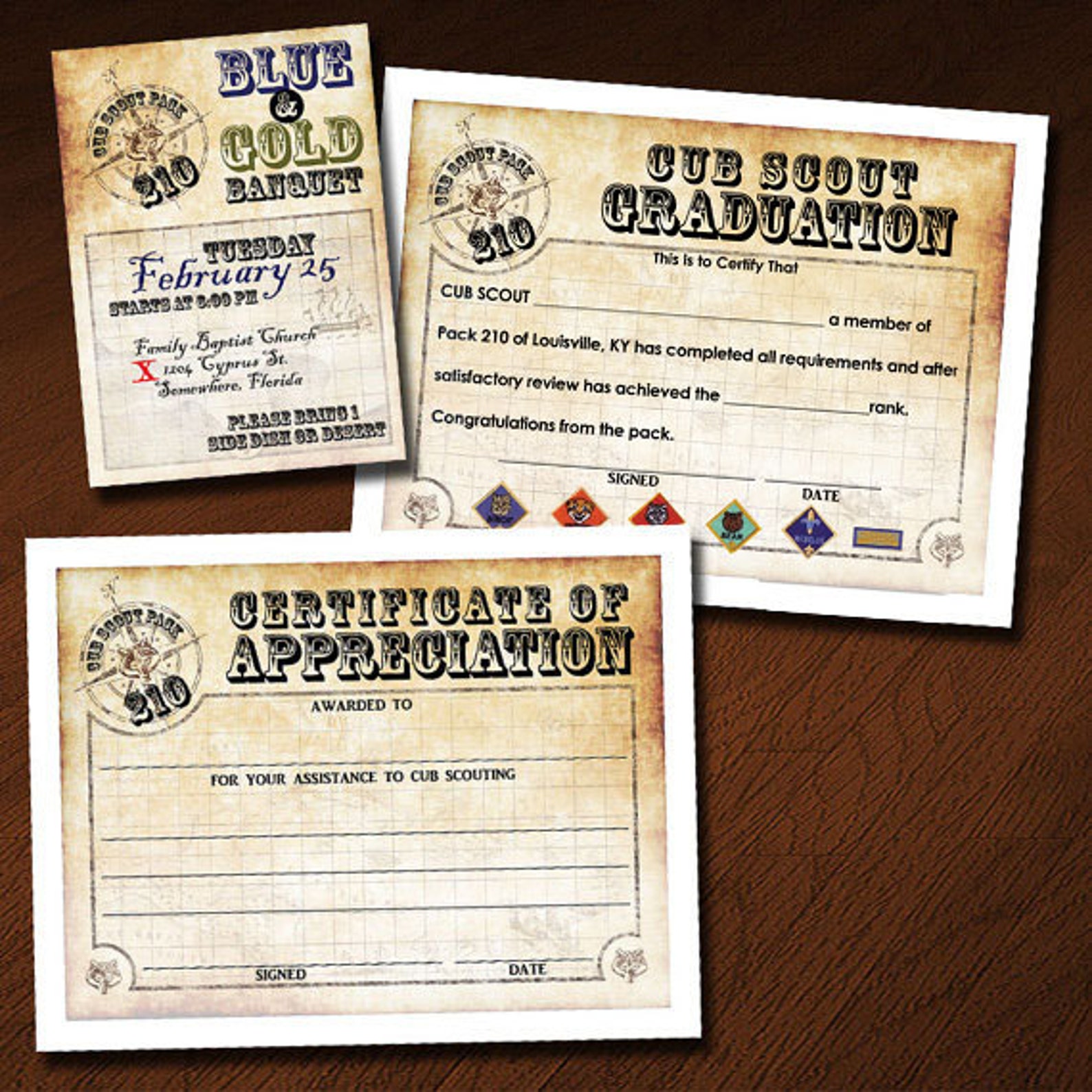Custom Cub Scout Blue & Gold or Graduation Invitation - Etsy