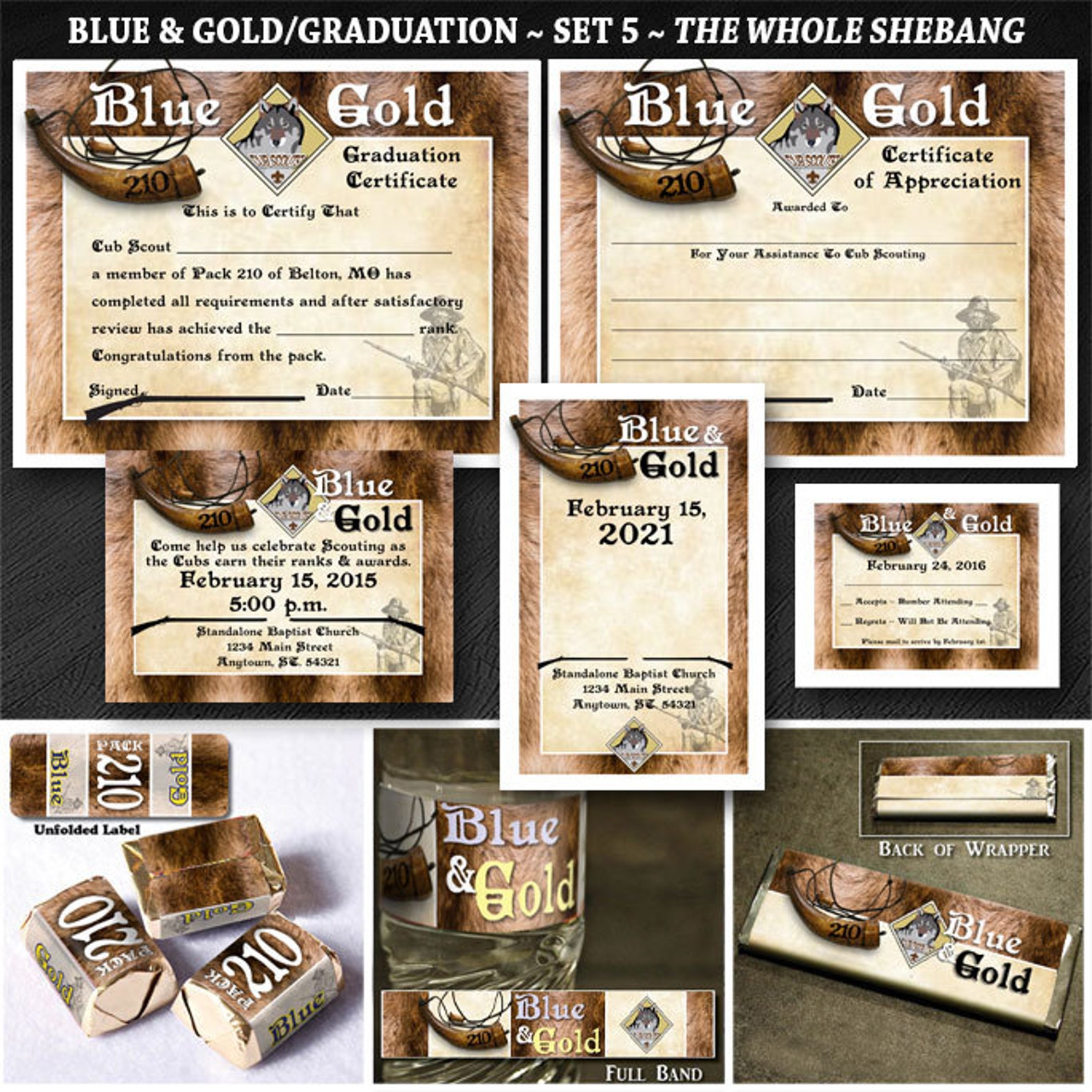 Custom Cub Scout Blue & Gold / Graduation Set 5: the Whole | Etsy