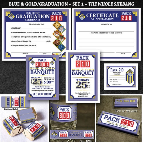 Custom Cub Scout Blue & Gold / Graduation Set 4: the Whole - Etsy