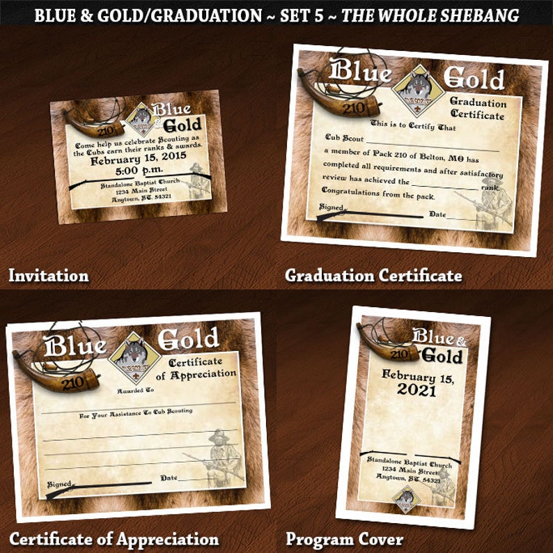 Custom Cub Scout Blue & Gold / Graduation Set 5: the Whole | Etsy