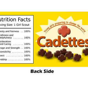 INSTANT DOWNLOAD Cadette Scouts Cadettes Raisinets 3.5oz Box Wrapper ...