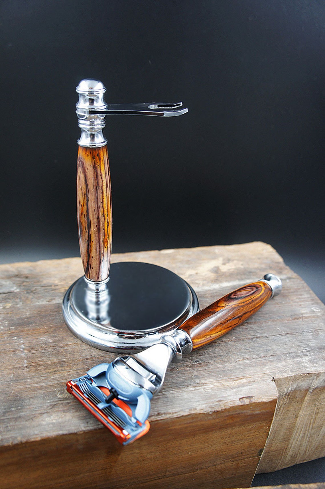 Handmade Wooden Razor Handle Razor Stand Shaving Kit | Etsy