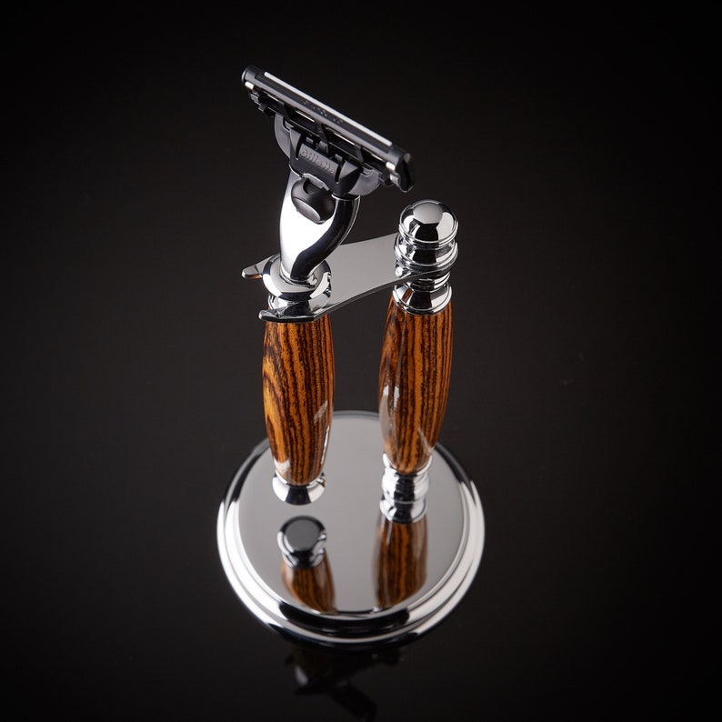Shaving Set in Sustainable Brazilian Tiger Wood | Fits Gillette - Etsy