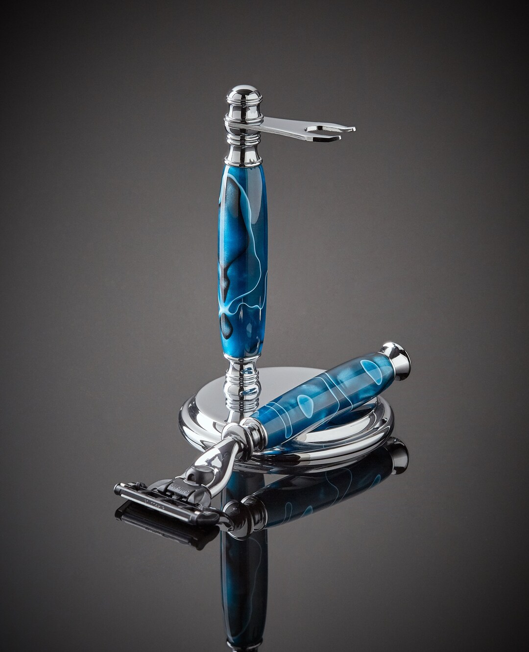 Shaving Set for Gillette Men's or Women's Blades in Hand Mixed Aqua ...